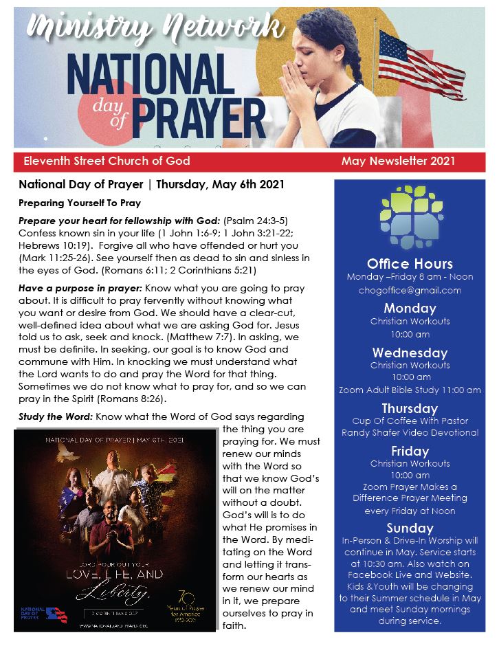 May Monthly Newsletter 2021 - Faircrest Church of God